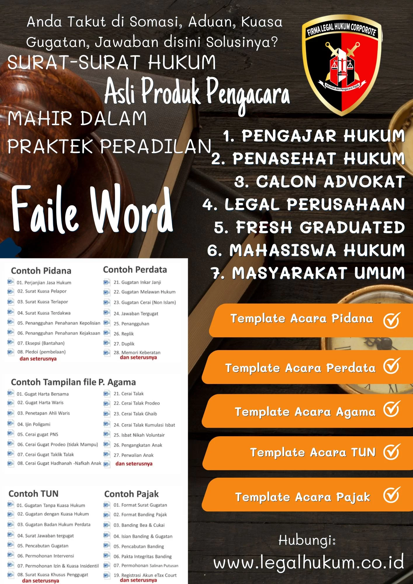 CONTOH SURAT-SURAT PRAKTEK HUKUM PERADILAN LENGKAP DIJAMIN PRODUK ...